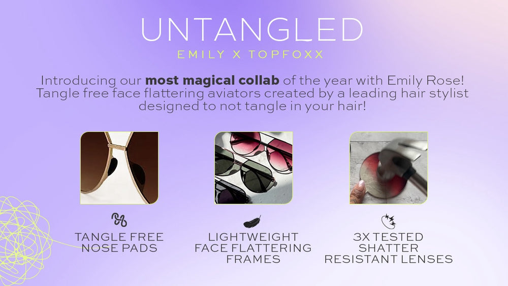 Untangled x Emily - Olive Tangle Free Aviator Sunglasses – TopFoxx