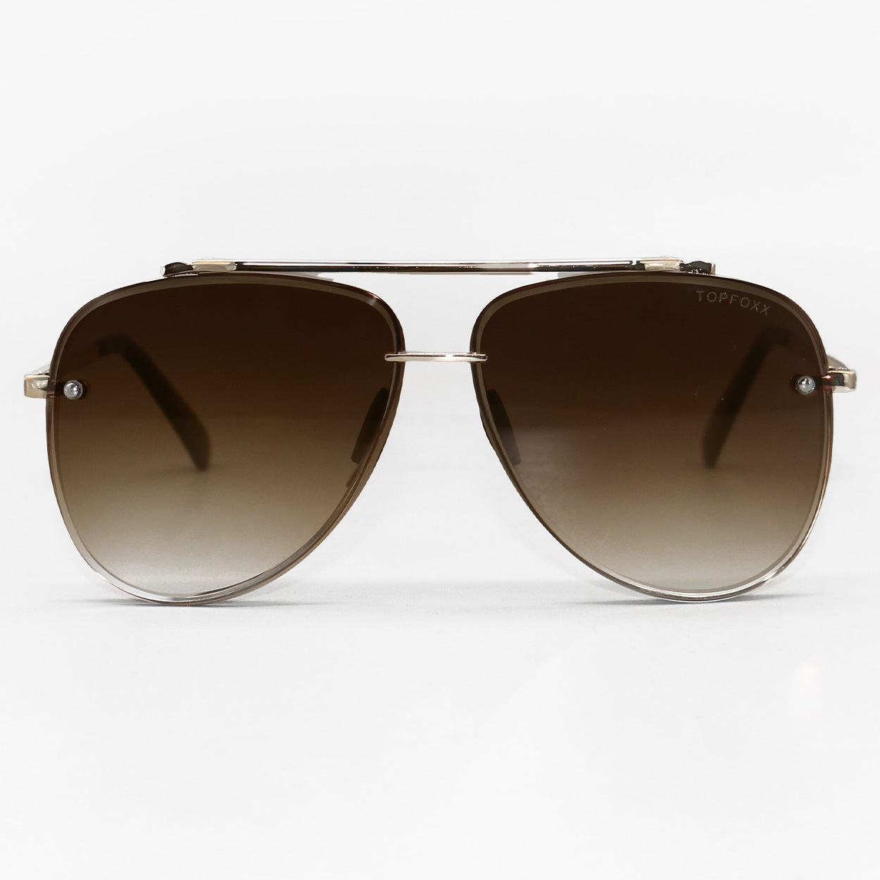 Luna Faded Brown Round Tangle Free Aviators – TopFoxx