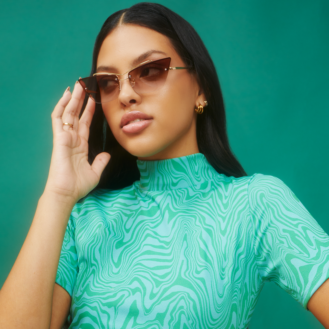 Cleo - Sustainable Brown Cat Eye Sunglasses – TopFoxx